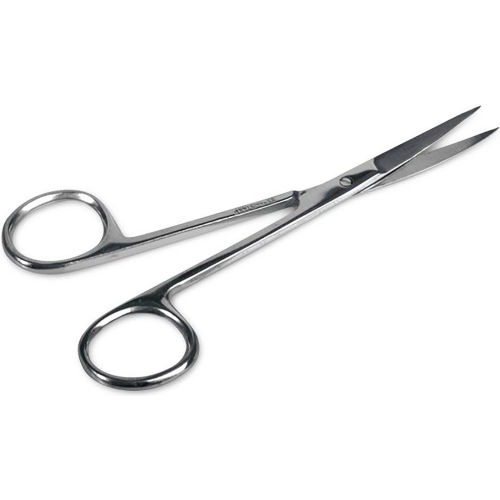 Medline Single Use Standard Iris Scissors, Curved, 4-1/2"L, Stainless ...