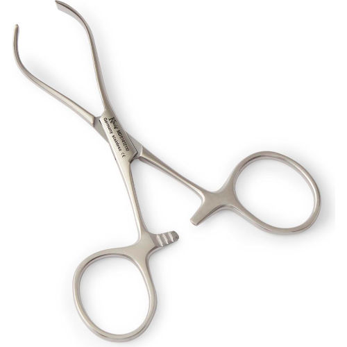 Medline Lorna Nonperforating Towel Forceps, Stainless Steel, 3-15/16"L