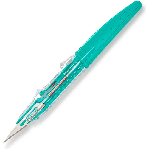 Medline Disposable Safety Scalpel w/ Stainless Steel Blade, Sterile, No ...