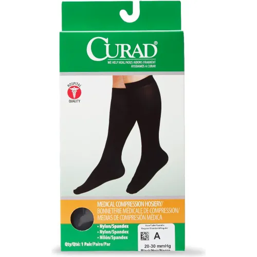 Medline Curad Compression Hosiery w/ 20-30 mmHg, Knee High, Small, Size ...