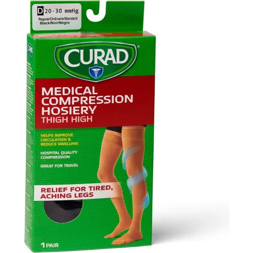Medline Curad Compression Hosiery w/ 20-30 mmHg, Thigh High, X-Large ...
