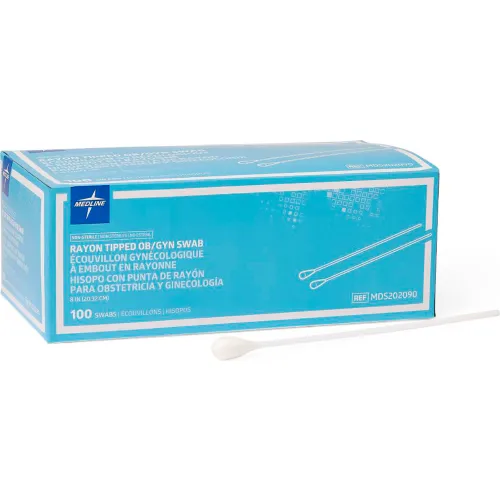 Medline OB & GYN Swab w/ Rayon Tip, 8"L, 100 per Box/5 Boxes per Case