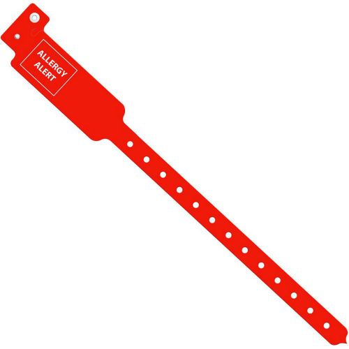 Medline Tri Laminate Allergy Alert Wrist ID Band, 10"L, Red, Pack of 250