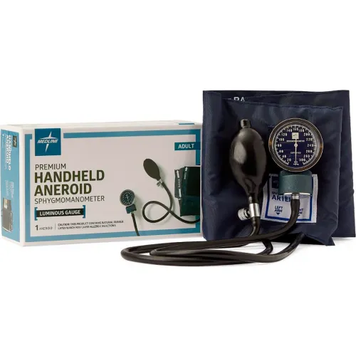 Medline Premier Handheld Aneroid Sphygmomanometer, Adult