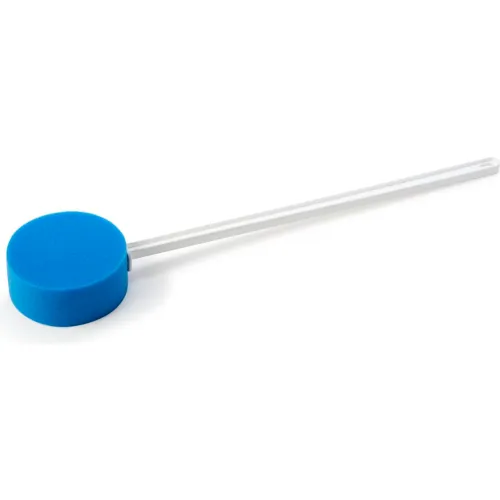 Medline Round Bath Sponge w/ Rigid Handle, 22"L, Blue, 100 Pack