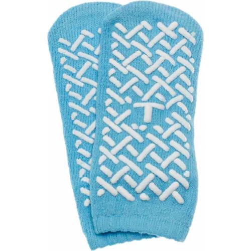 Medline Single Tread Patient Slippers, Toddler, Teal, 96 Pack