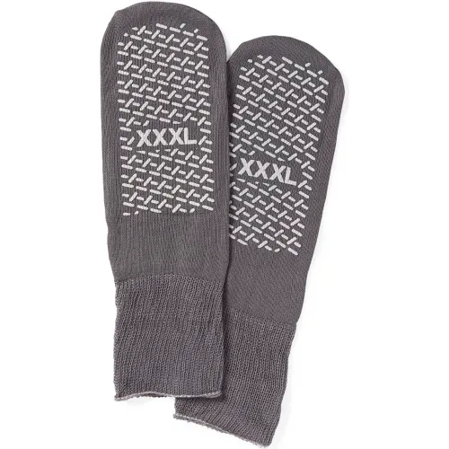 Medline Double Tread Terry Patient Slippers, Bariatric, Gray, 48 Pack