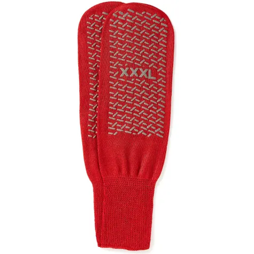 Medline Double Tread Patient Slippers, Bariatric, Red, 48 Pack