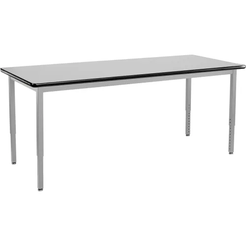 NPS® Heavy Duty Table, Adjustable Height, HPL Top, 72"L x 30"W x 22-1/4 ...
