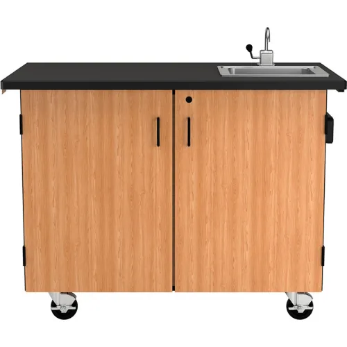 NPS Mobile Science Cabinet with Shelves & Sink, Chemical Resistant Top ...