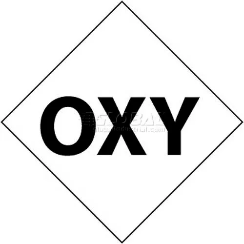 NMC DCL112 NFPA Label Symbol, Oxy, 2" X 2", White/Black, 5/Pk