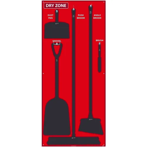 National Marker Dry Zone Shadow Board, Red/Black,68 X 30, Pro Series ...