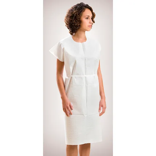 Graham Medical® Exam Gown, 30" x 42", TPT, White, 50/Case