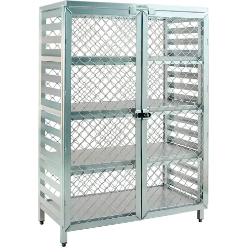 New Age Amplimesh Security Cage Truck w/ 4 Shelves, 48"L x 24"W x 72"H ...