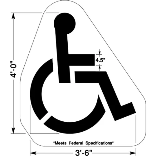 Newstripe Large Handicap Symbol, 1/8" Thick, PolyTough, Plastic, White