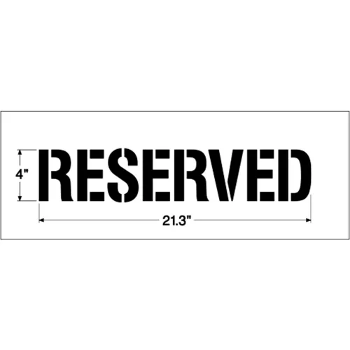 Newstripe 4" RESERVED, 1/8" Thick, PolyTough, Plastic, White