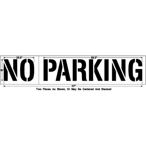 Newstripe 18" NO PARKING, 1/8" Thick, PolyTough, Plastic, White