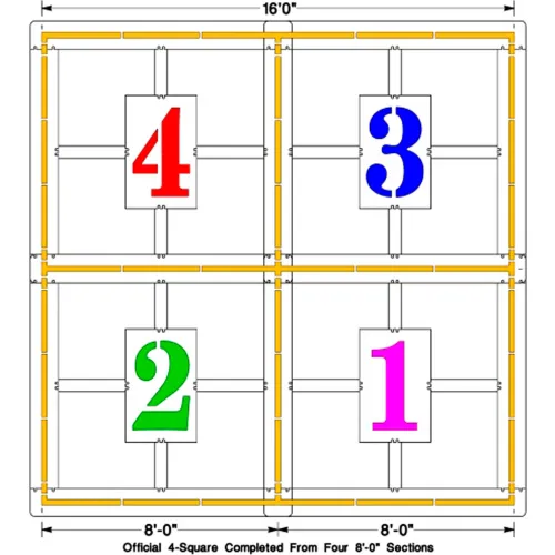 Newstripe 16' Official 4-square stencil, 1/8" Thick, PolyTough, Plastic ...
