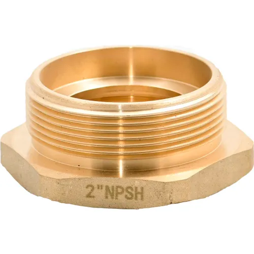Fire Hose Reducer, Hex, 1-1/2" Female NPSH x 1-1/2" Male NPT, Brass