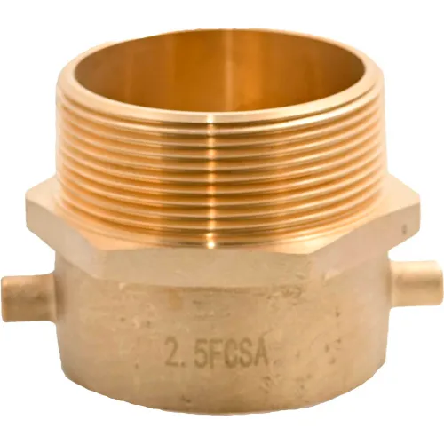Fire Hose Adapter, 2-1/2" Female Swivel Pin Lug BAT x 3" Male NPT, Brass