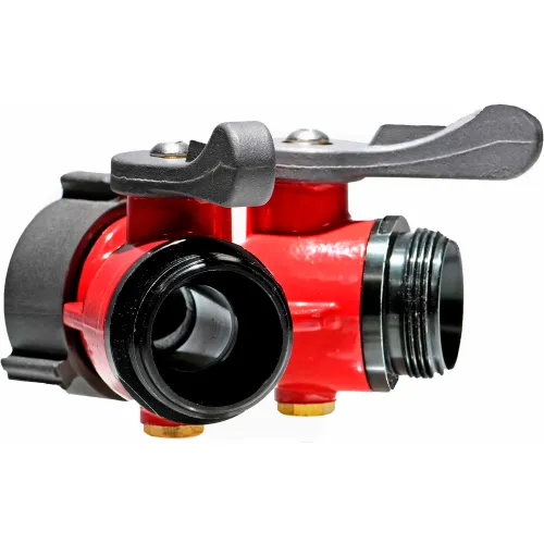 Fire Hose Ball Valve 2 Way, 1.5" Female Swivel NPSH Inlet x (2) 1.5 ...