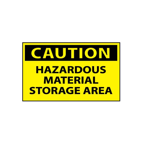Machine Labels - Caution Hazardous Material Storage Area