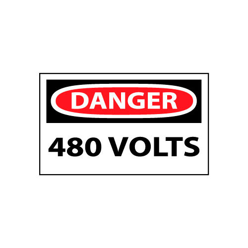 Machine Labels - Danger 480 Volts