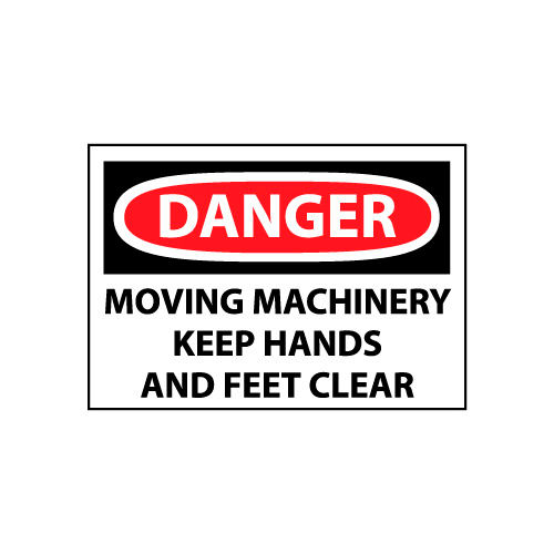 Machine Labels - Danger Moving Machinery Keep Hands And Feet Clear