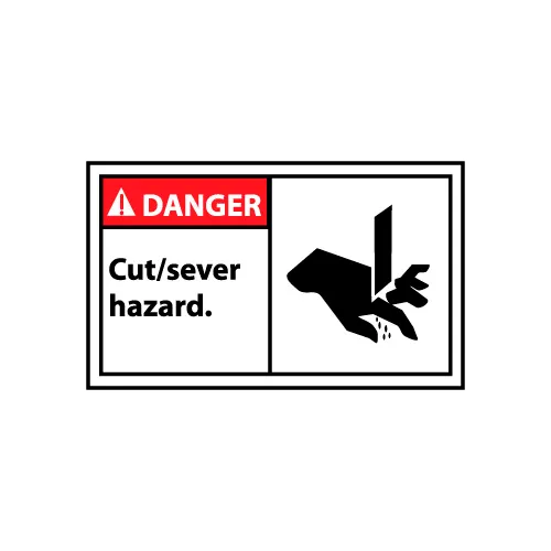 Graphic Machine Labels - Danger Cut/Sever Hazard