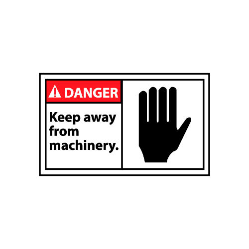 Graphic Machine Labels - Danger Keep Away From Machinery