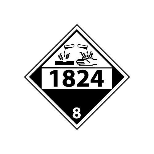 NMC™ Dot 1824 8 Placard Sign, Pressure Sensitive Vinyl