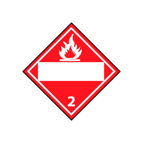 NMC™ Dot Flammable Gas 2 Blank Placard Sign, Rigid Plastic