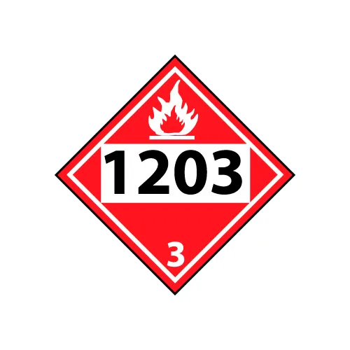 NMC™ Dot Four Digit 1203 Placard Sign, Pressure Sensitive Vinyl