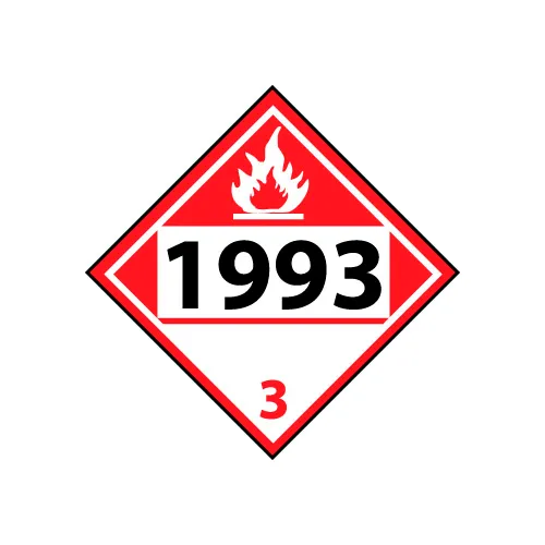 NMC™ Dot Four Digit 1993 Placard Sign, Adhesive Backed Vinyl