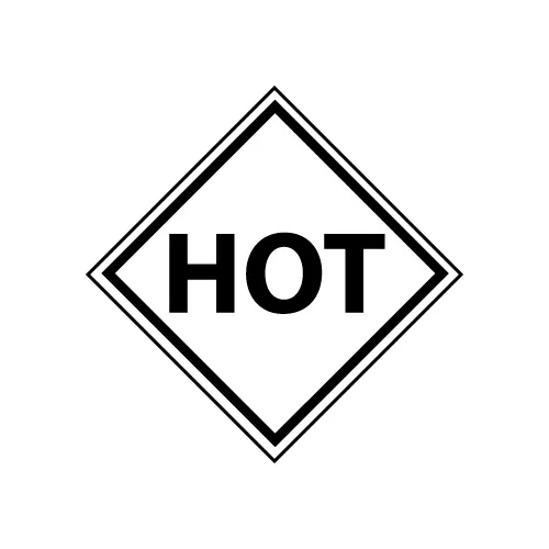 NMC™ Dot Hot Placard Sign, Pressure Sensitive Vinyl