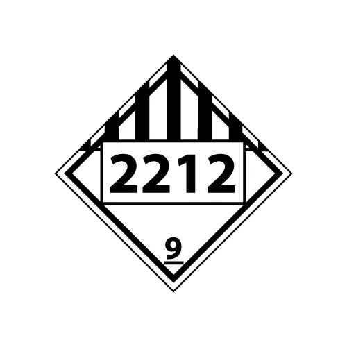 NMC™ Dot Four Digit 2212 Placard Sign, Pressure Sensitive Vinyl