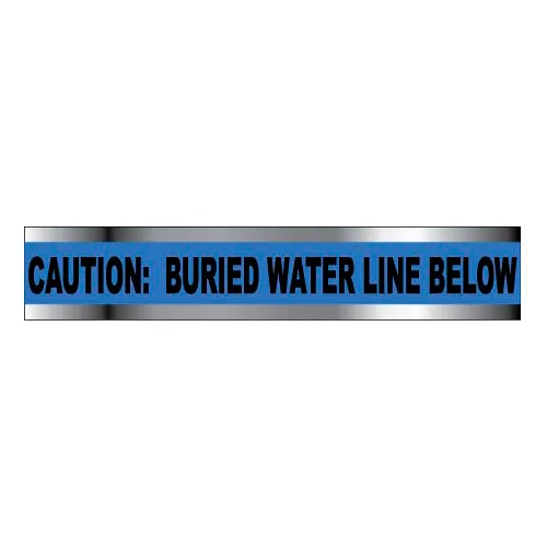 Detectable Underground Warning Tape - Caution Buried Water Line Below - 3"W
