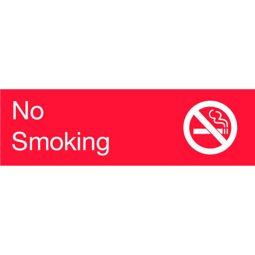 Engraved Sign - No Smoking - Red