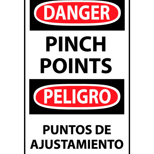 Bilingual Machine Labels - Danger Pinch Points