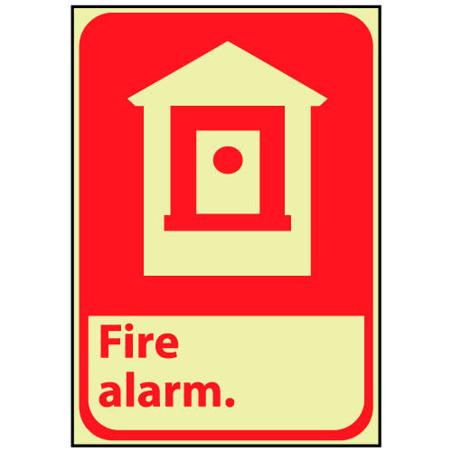 Glow Sign Rigid Plastic - Fire Alarm