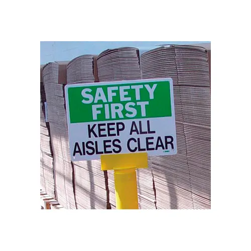 National Marker Company Warning Post Sign Adapter, Yellow