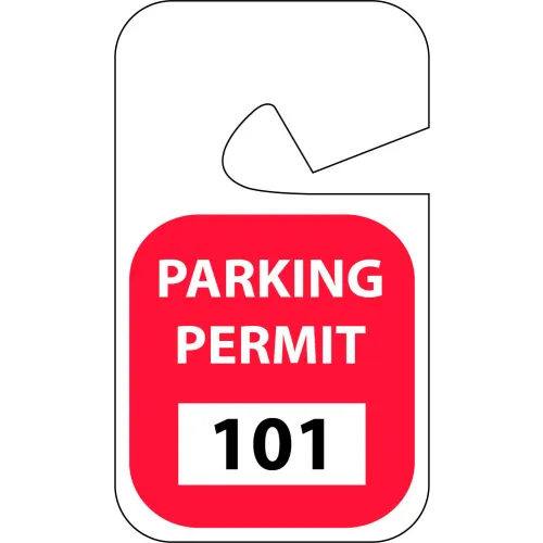 Parking Permit - Red Rearview 101 - 200