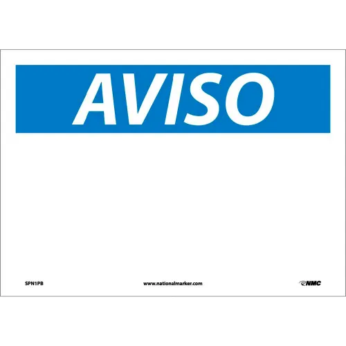 Spanish Vinyl Sign - Aviso Blank