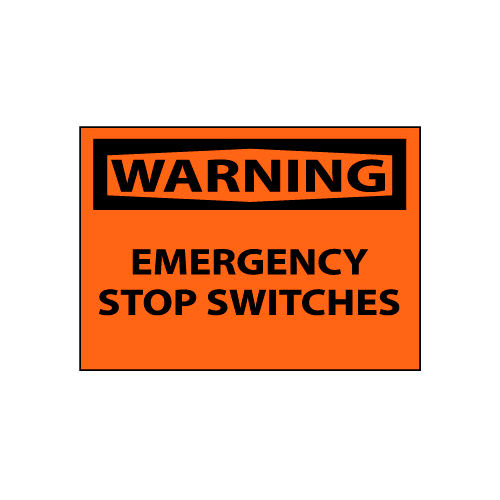 Machine Labels - Warning Emergency Stop Switches