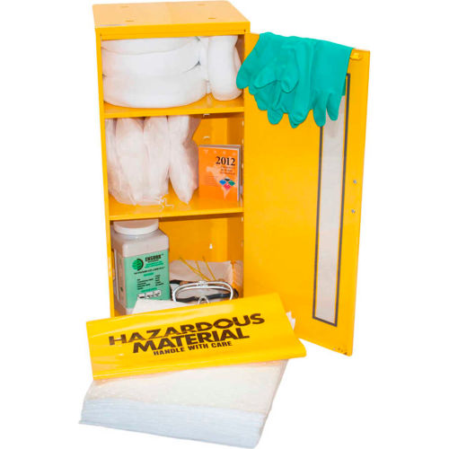 Wall Mount Spill Containment Cabinet, Large, 12"W x 14"D x 28"H, Oil Only