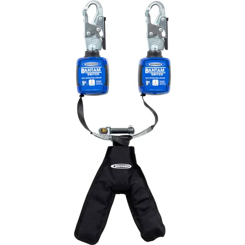 Werner® Bantam™ Switch Self Retracting Lifeline, Twin Leg, Steel Snap ...
