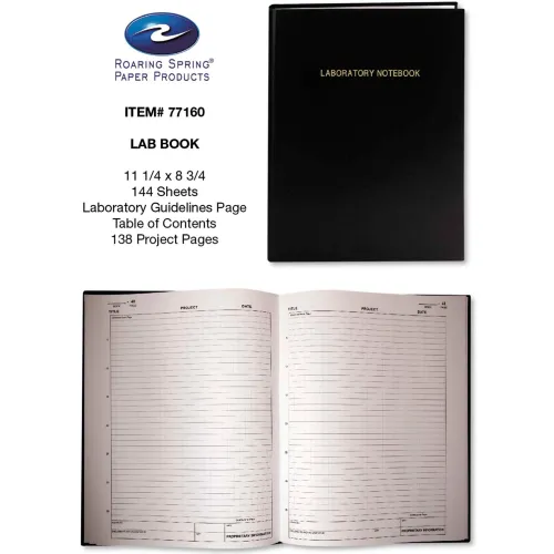 Roaring Spring® Lab Research Notebook 77160, 8-3/4" x 11-1/4", White ...