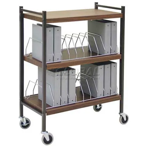 Omnimed® Standard Vertical Open Chart Rack, 20 Binder Capacity, Woodgrain
