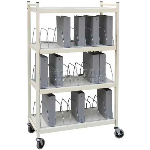 Omnimed® Standard Vertical Open Chart Rack, 30 Binder Capacity, Light Gray