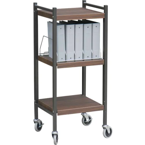 Omnimed® Mini Vertical Open Chart Rack, 10 Binder Capacity, Woodgrain